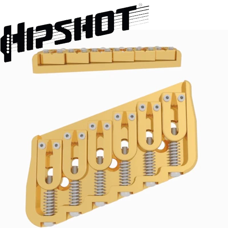 USA Hipshot 6 String Multi-Scale Fixed Guitar Bridge 21° | Reverb