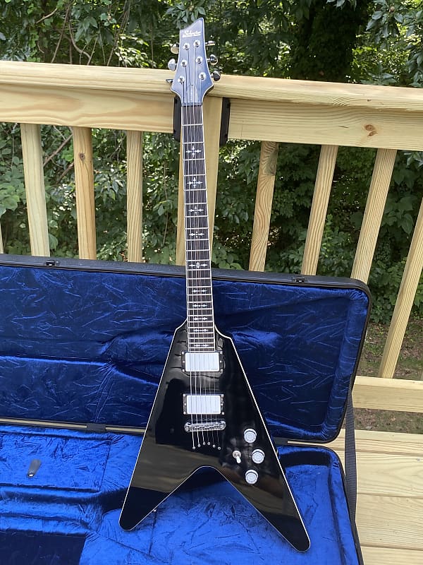 Schecter V-1 Limited 2010s - Flying V Gloss Black w/ OHSC | Reverb