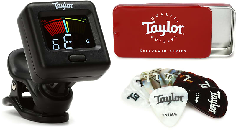 Taylor Digital Clip Tuner Bundle with Taylor Celluloid Pick | Reverb