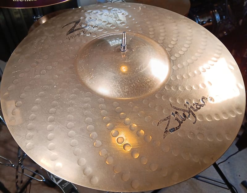 VIDEO! Zildjian 21" Z Custom Mega Bell Ride Cymbal 1996 - | Reverb