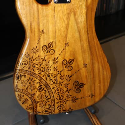 New Sparka Guitar's Custom Pyrography P-Bass Lightweight- | Reverb