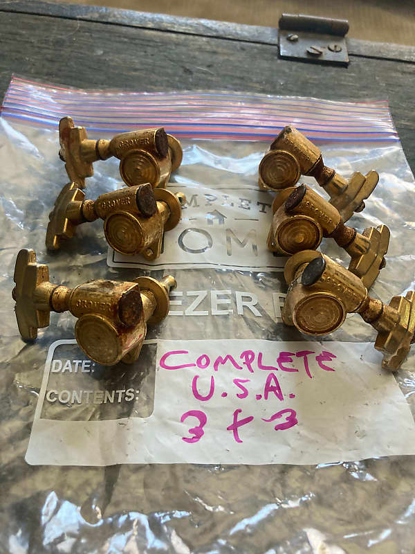 Grover Imperial buttons target tuners 50's 60's - Gold | Reverb