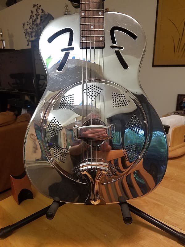 Fender FR48 Chrome Resonator Acoustic Guitar Crafted in Korea | Reverb