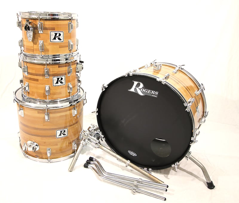 Rogers Big R 1978 Drum Set - Butcher Block Wrap | Reverb
