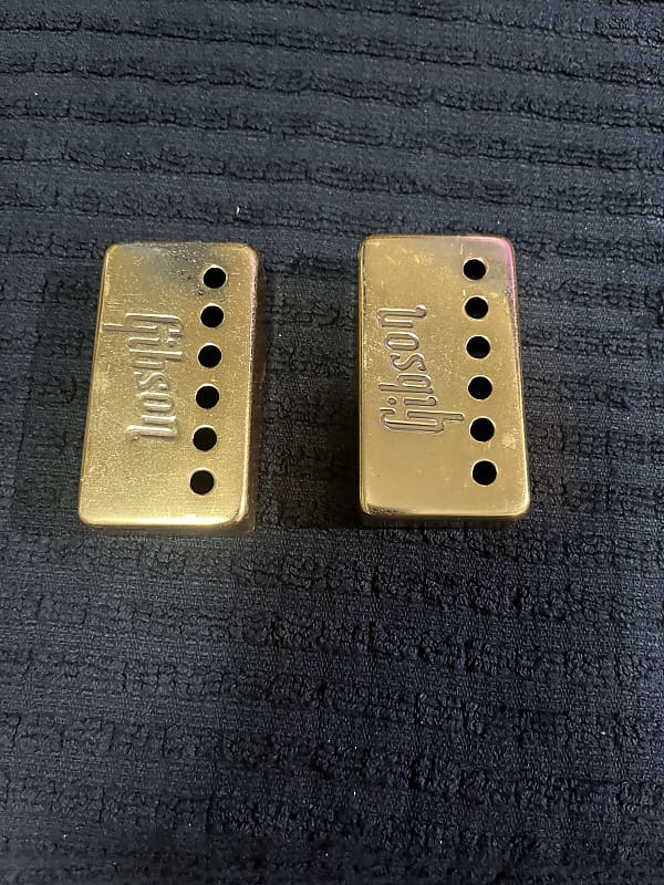 VINTAGE STAMPED Gibson pickup covers early '70s - gold | Reverb