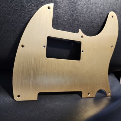Fender Telecaster Pickguard Humbucker - Brushed Anodized Gold | Reverb