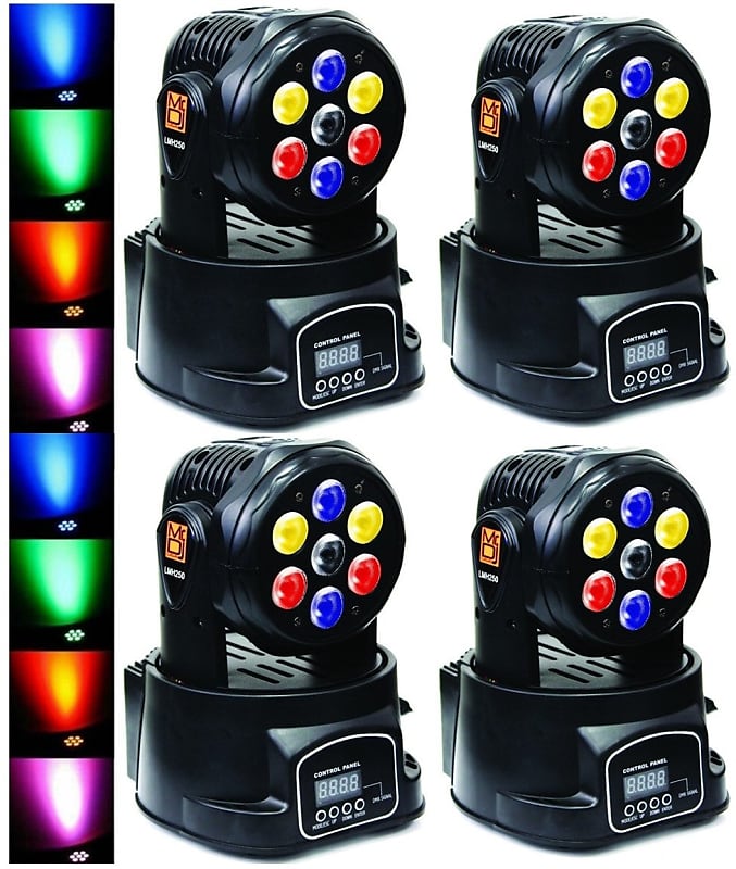 4 MR DJ LMH250 100W RGBW 7-LED Moving Head DJ Light | Reverb