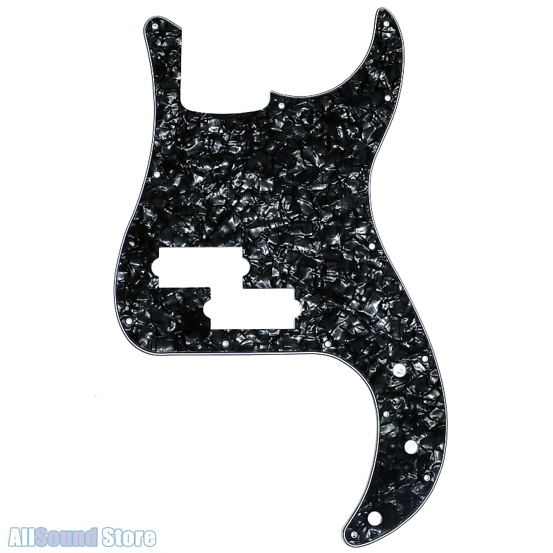 3-Ply Black Pearloid Pickguard for 4-String Fender® Precision | Reverb