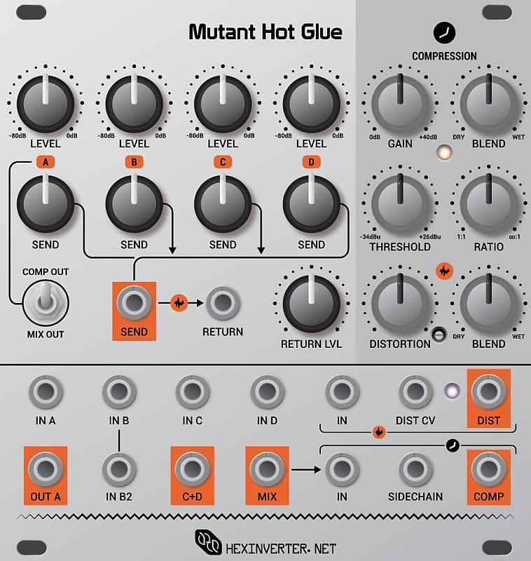 Hexinverter Mutant Hot Glue Analog Bus Mixer with Effects | Reverb