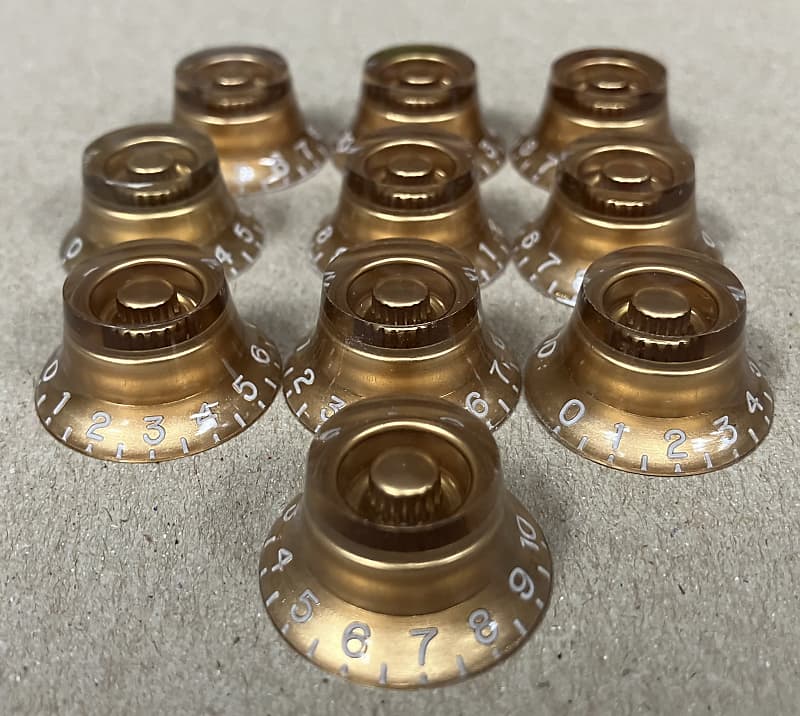 Epiphone-Top hat knobs, gold, set of 10 | Reverb