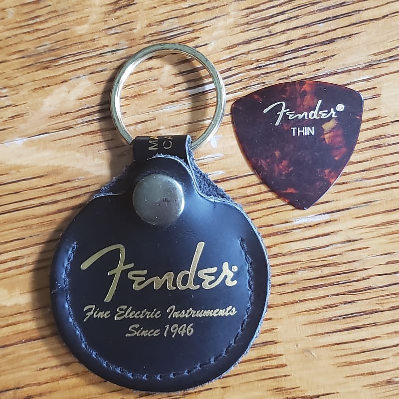 Vintage Fender Leather Key Fob, Pick Holder, Made by Levys | Reverb