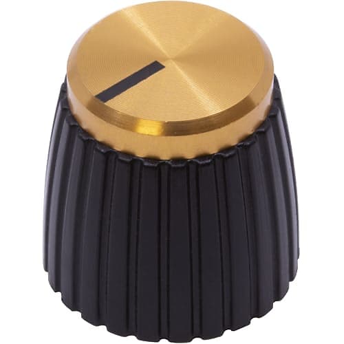 Gold Knob - Cliff K5, Black, Set Screw, for Marshall | Reverb