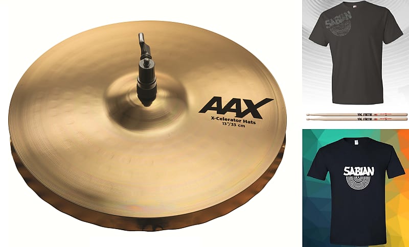Sabian AAX 13" X-CELERATOR Hi Hats Brilliant Finish Cymbals | Reverb