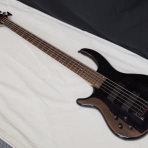 DEAN Edge 5 LEFTY 5-string BASS guitar NEW Trans Black - | Reverb