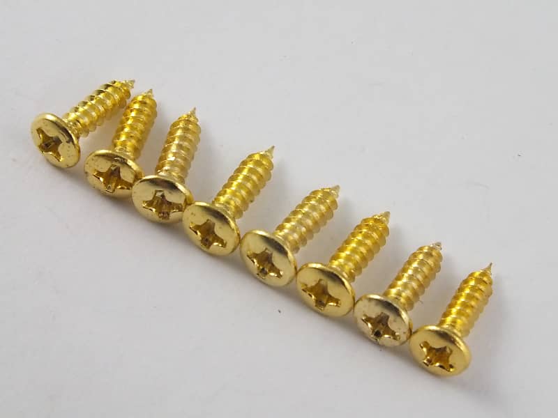 8 Gold Telecaster Scratch Plate Pickguard Screws | Reverb UK