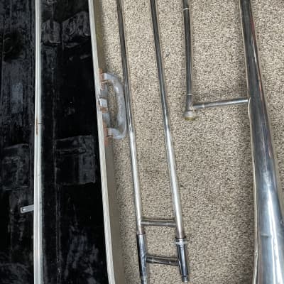 buescher aristocrat trombone Late 1960s - silver finish | Reverb