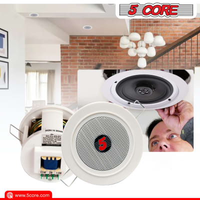 5Core 2 Pieces 3 inch Ceiling in Wall Speaker Home Restaurant | Reverb