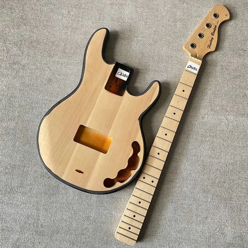 Unfinished 4 String Bass MM Style Body with Maple Neck | Reverb