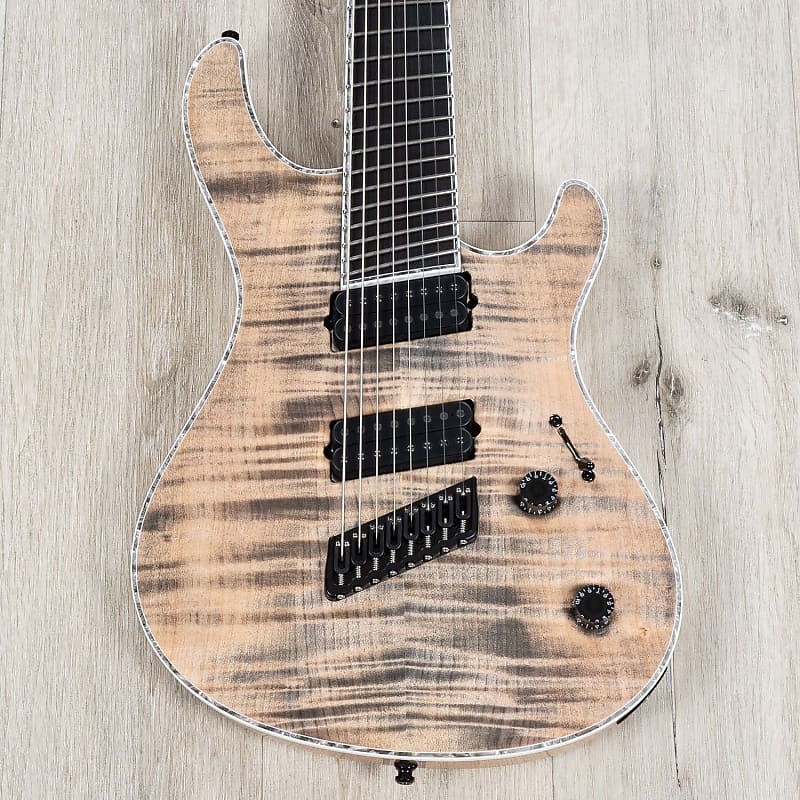 Mayones Regius VF BKP 8 Multi-Scale 8-String Guitar, Ebony | Reverb