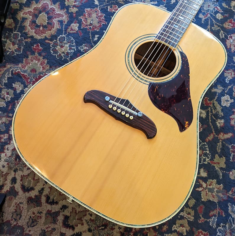 Ventura V-14 Dreadnought Acoustic Guitar Natural Japan 1970s | Reverb