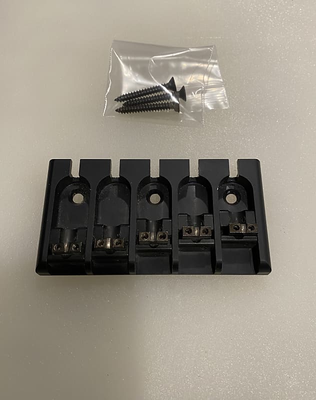 ABM 5-String Bass Bridge, black, aluminum, 17.5mm | Reverb