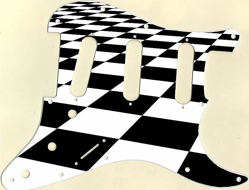 Graphical pickguard Fender Stratcaster Strat SSS 11 Hole | Reverb