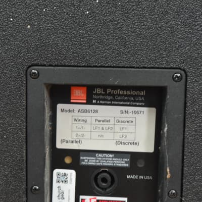 JBL ASB6128 High Power Dual 18-inch Passive Subwoofer (church | Reverb