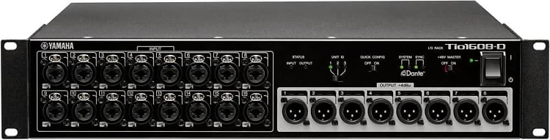 Yamaha Tio1608-D 16-Input, 8-Output Dante Stage Box for TF | Reverb