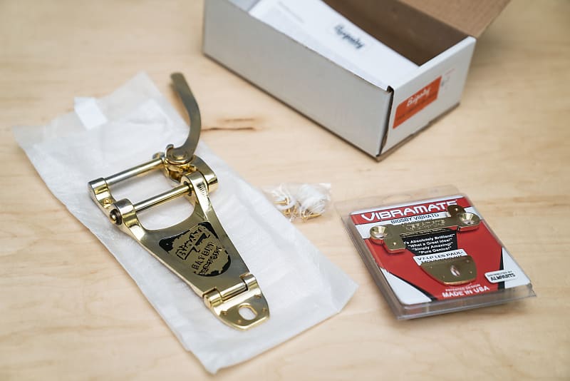 Bigsby Aged Bigsby B7 Gold & Vibramate V7 Les Paul Kit | Reverb