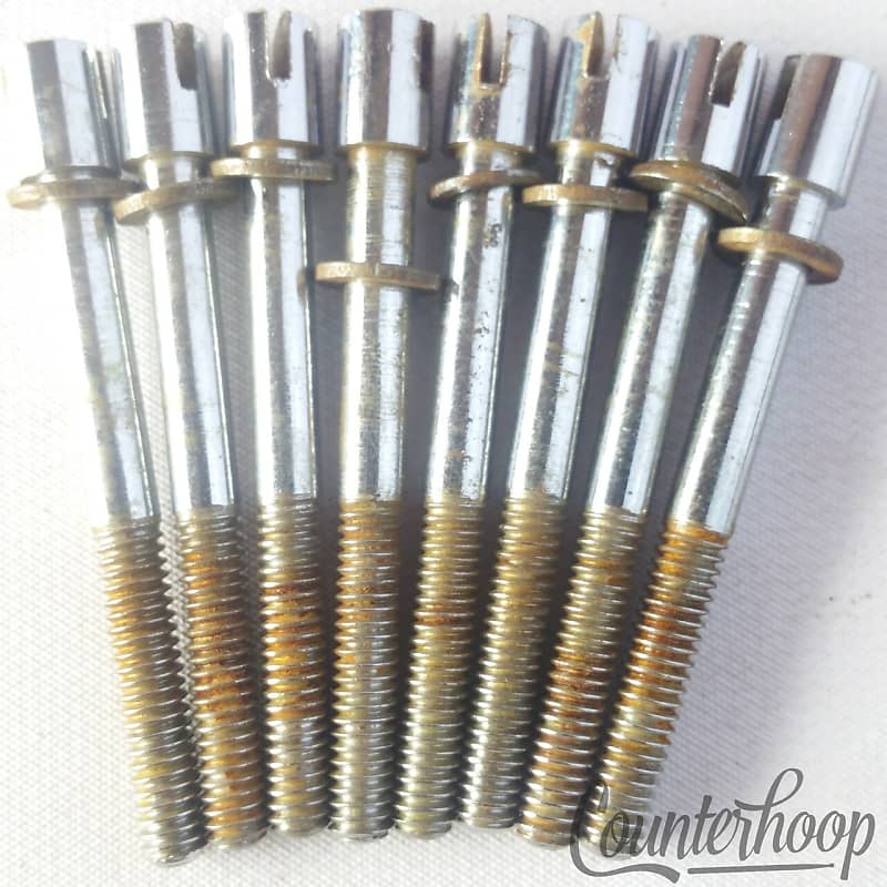 Carlton 8x 2 1/8"Slotted Tension T-Rods Snare/Floor Tom Drum | Reverb