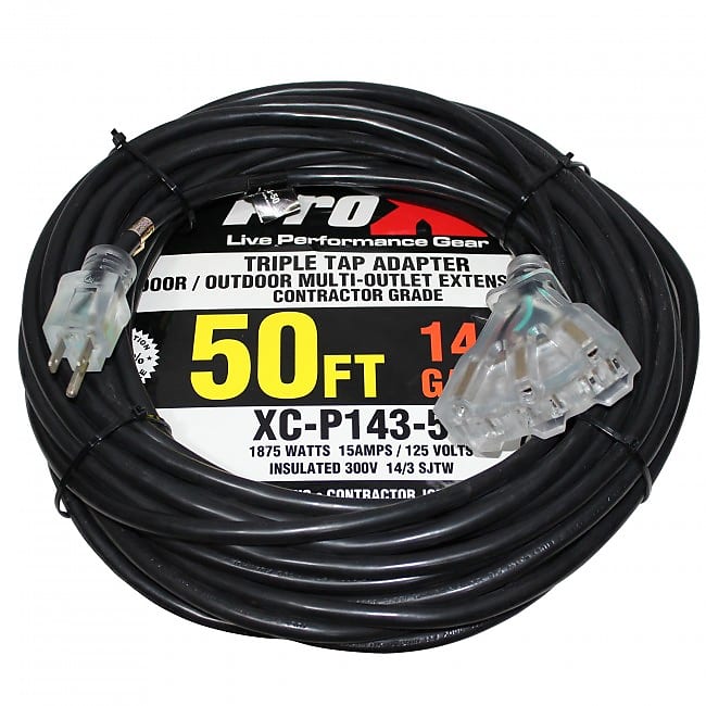 Pro X 50 Ft. 120 VAC NEMA 15 Extension Power Cord 14 AWG - 3 | Reverb