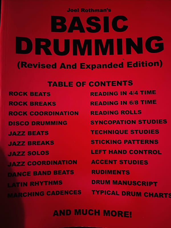 Joel Rothman Basic Drumming Guide Book Dance Rock Jazz Beats | Reverb