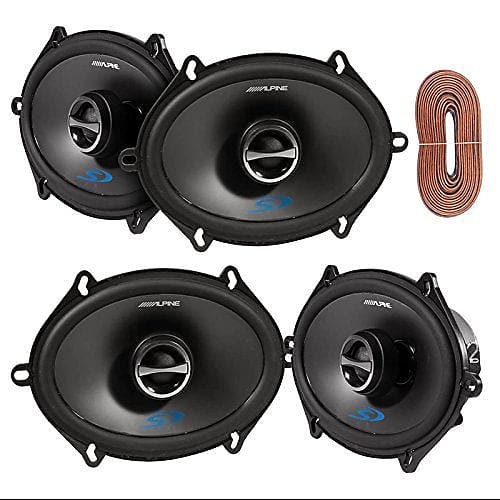 4 Alpine SPS-517 5X7" 2-Way Car Coaxial Audio Speakers Bundle | Reverb