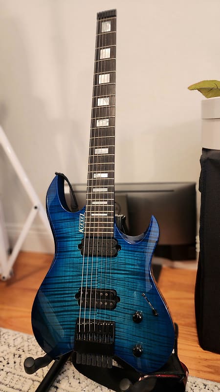 Kiesel Vader 7 String - Deep Aqua Burst w/ Fishman Fluence | Reverb