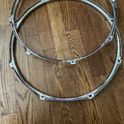 DW Collectors Chrome 16” floor Tom drum rims | Reverb
