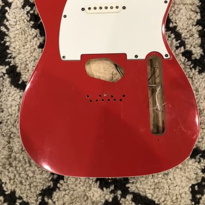 XGP Fiesta red double bound telecaster body semi loaded | Reverb