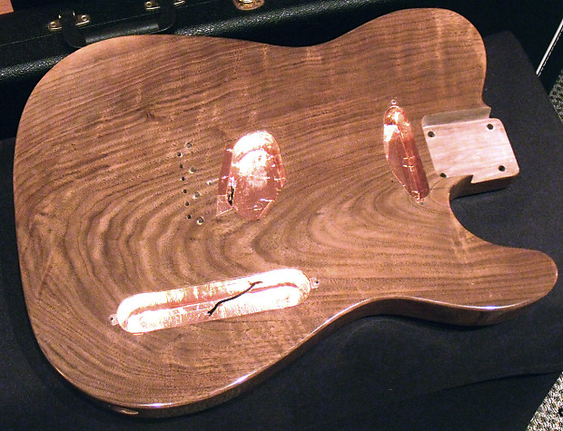 Boutique Solid Walnut Telecaster Body with copper shielding | Reverb