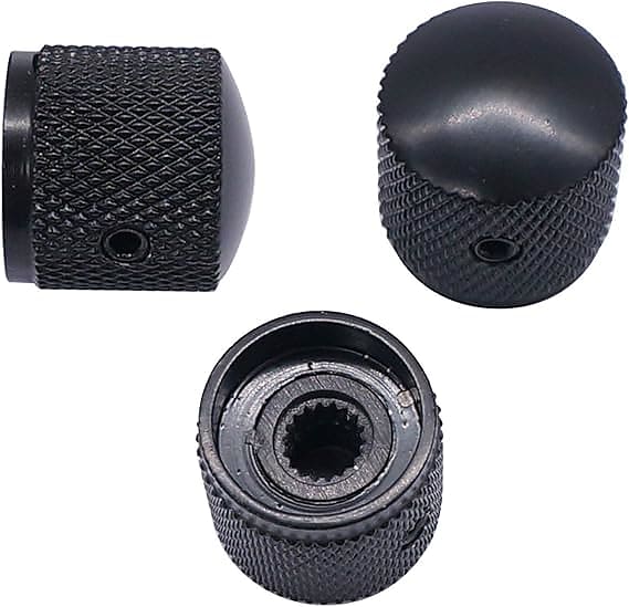 3pcs Black Metal Dome Knobs Electric Guitar Volume Tone | Reverb