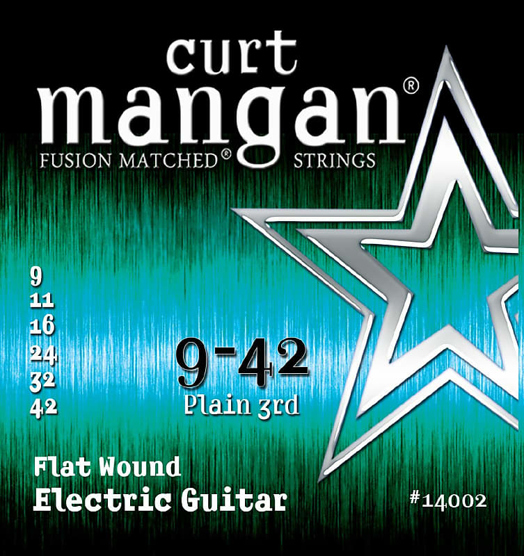 Curt Mangan Stainless Flatwound Electric Guitar Strings 9-42 | Reverb
