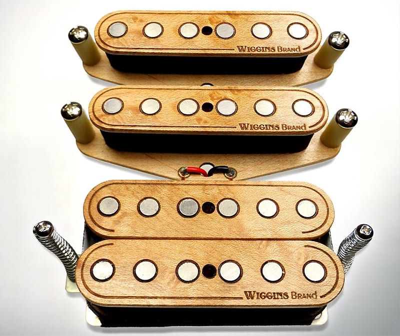 Wiggins Brand Strat HSS pickup set wood, alnico, Made To | Reverb