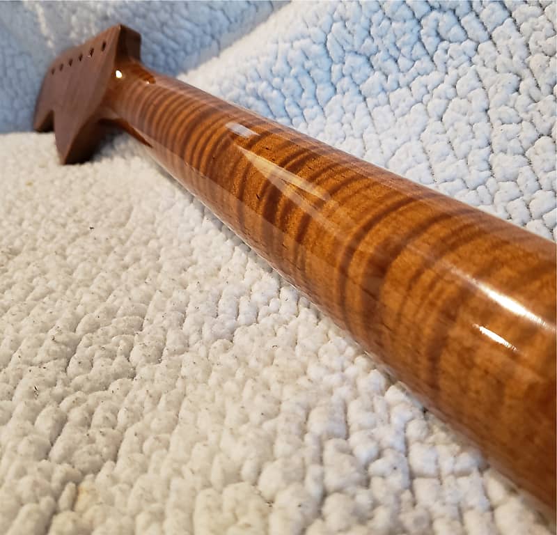 Astonishing USA Roasted, bound 5A flame maple neck,NO fret | Reverb