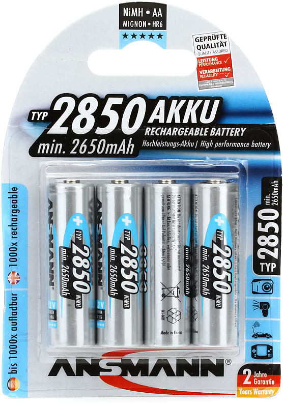 Ansmann AA 2850mah Rechargeable Battery (4-pack) (3-pack) | Reverb