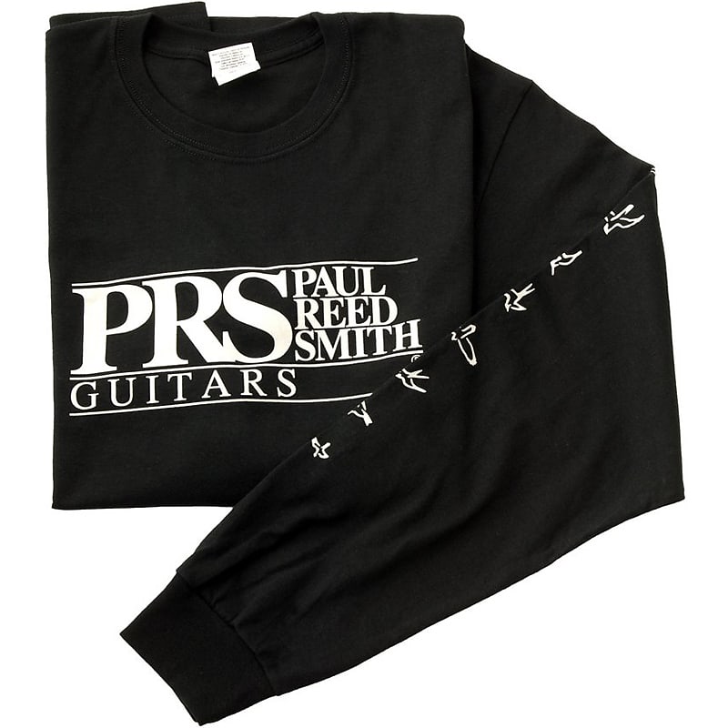 PRS Block Logo with Birds Long Sleeve Shirt - Black Large | Reverb