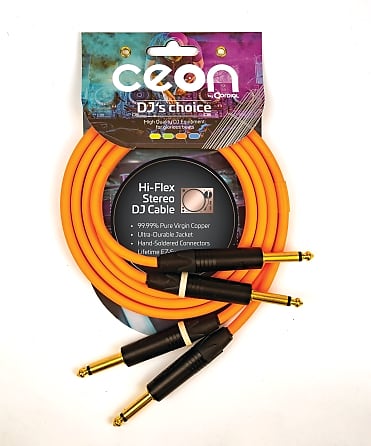Cordial Cables Premium DJ Dual/Mono (Black Light) Cable Ceon | Reverb