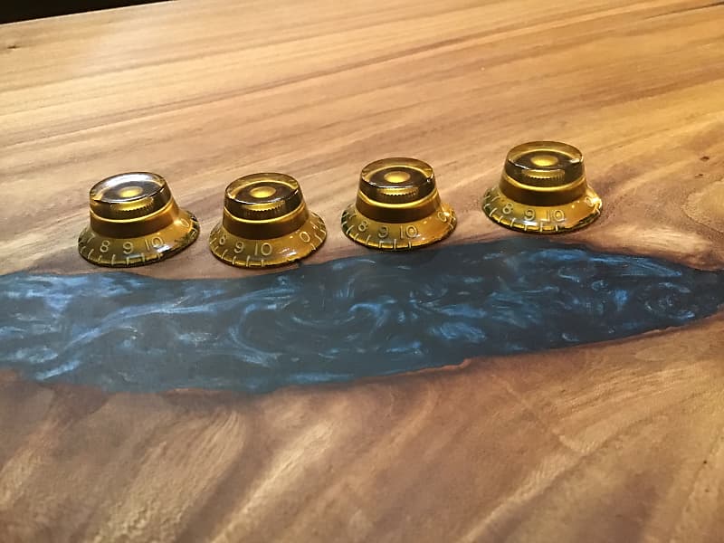 Gibson Les Paul Top hat knobs. Original 1957 - Amber | Reverb