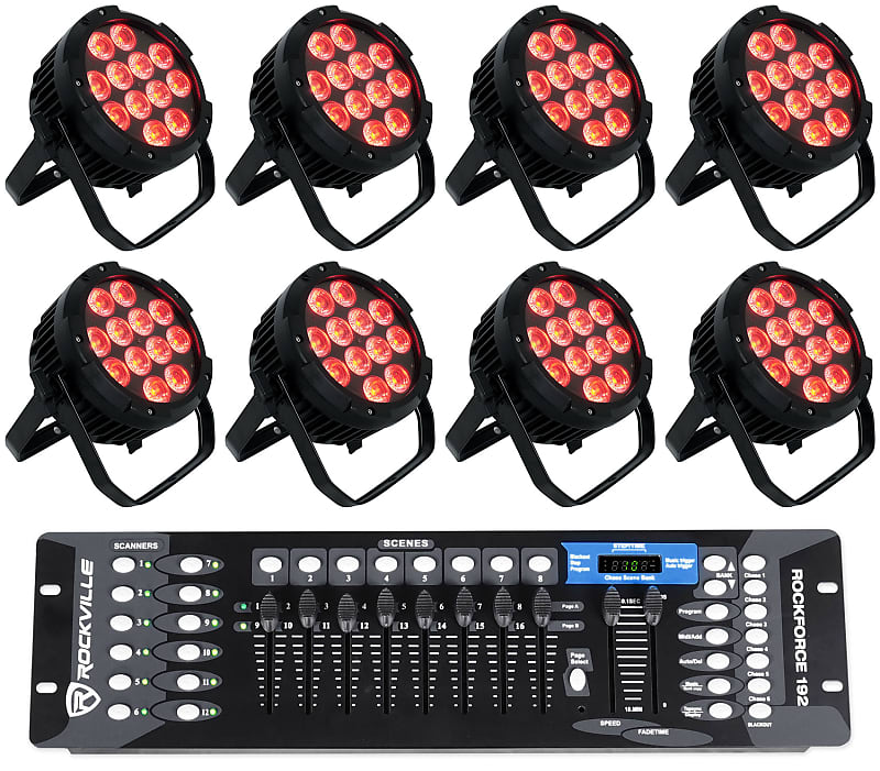 (8) Rockville WET PAR PRO Indoor/Outdoor Par Can Wash Up | Reverb