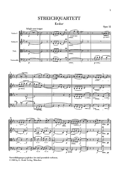 String Quartets Op 12 And 13 Henle Study Scores | Reverb