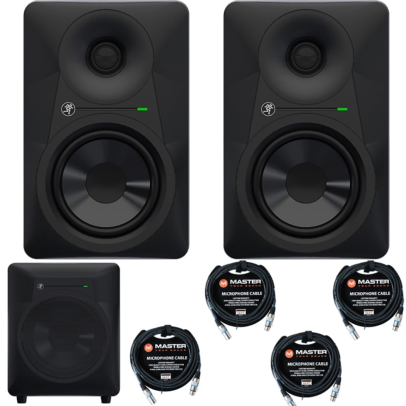 Mackie MR524 5" Powered Studio Monitors (Pair) w/ MRS10 10" | Reverb