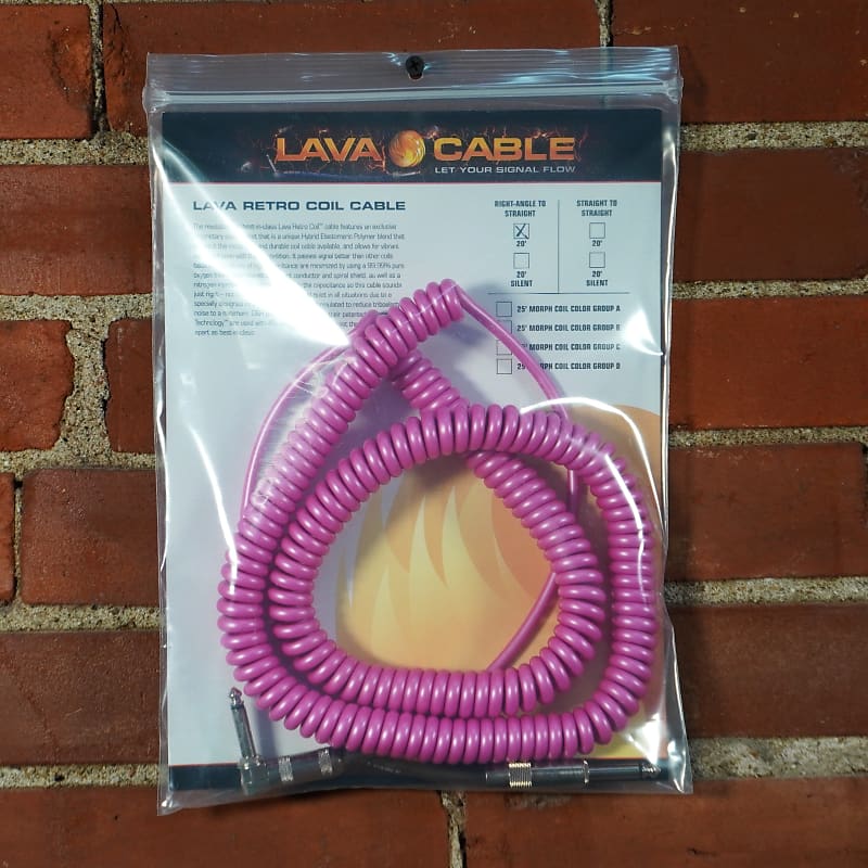 Lava Retro Coil Instrument Cable 20ft Hot Pink | Reverb