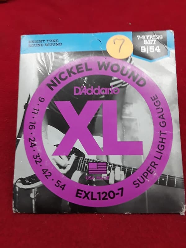 D'Addario 7 String Guitar Set 2000's Nickel | Reverb UK